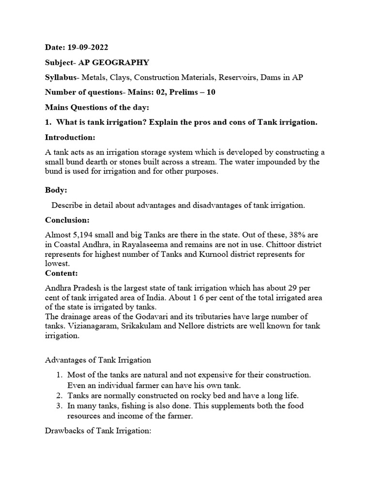 AP GEOGRAPHY 19-9-2022 | Download Free PDF | Hydrology | Earth Sciences