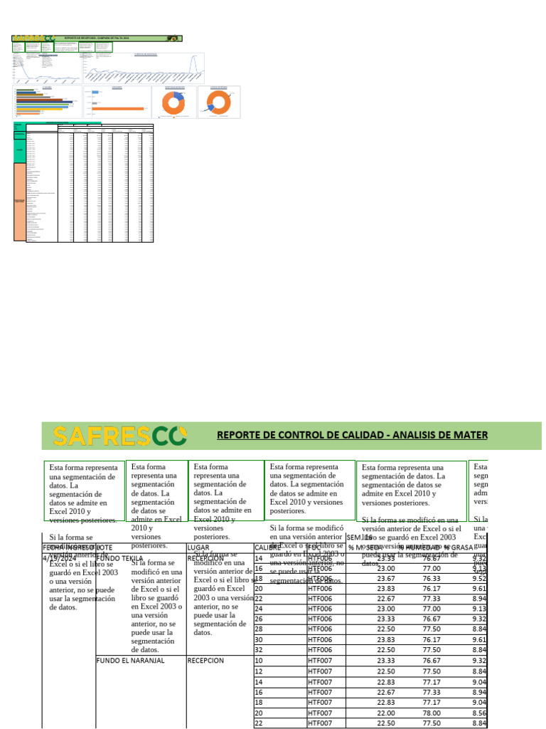 Reporte de Calidad de Proceso Palta - Total Fruit - 2024 | PDF