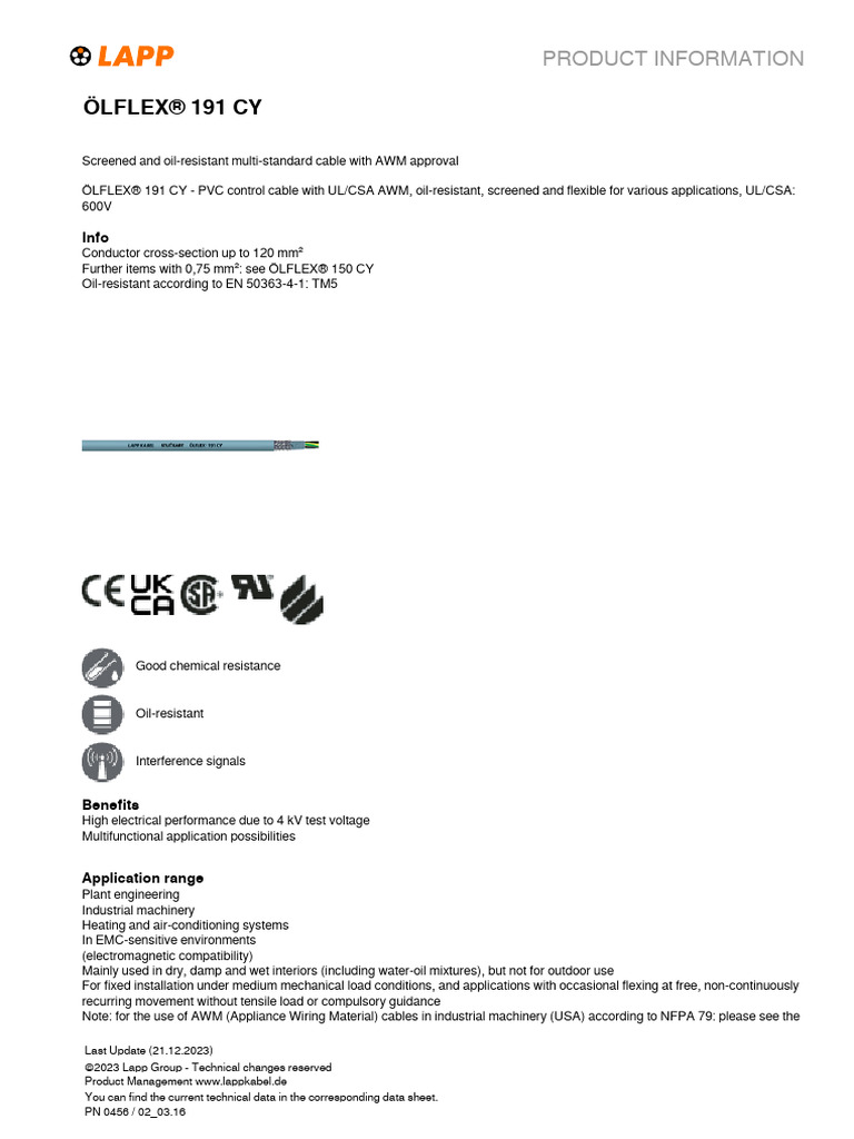 LAPP_PRO21EN | Download Free PDF | Wire | Electrical Conductor