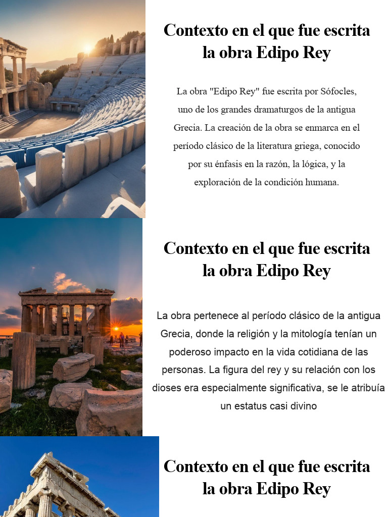 Presentacion Obra Edipo Rey | PDF | Sófocles | Antigua Grecia