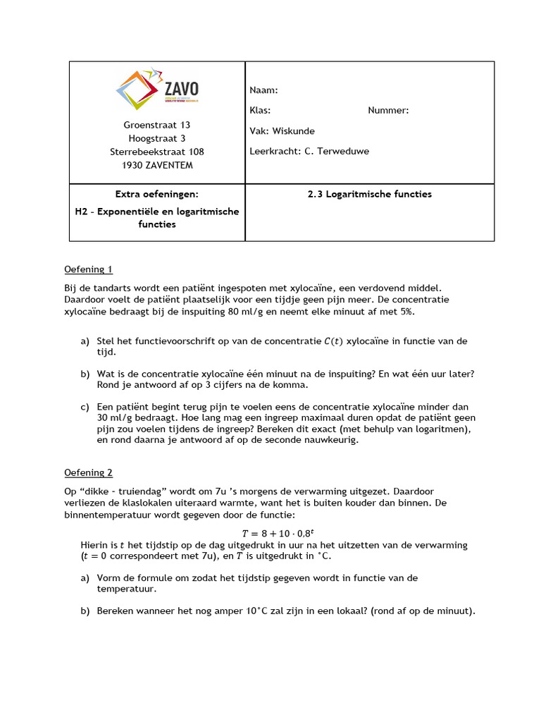 Logaritmische Functies | PDF
