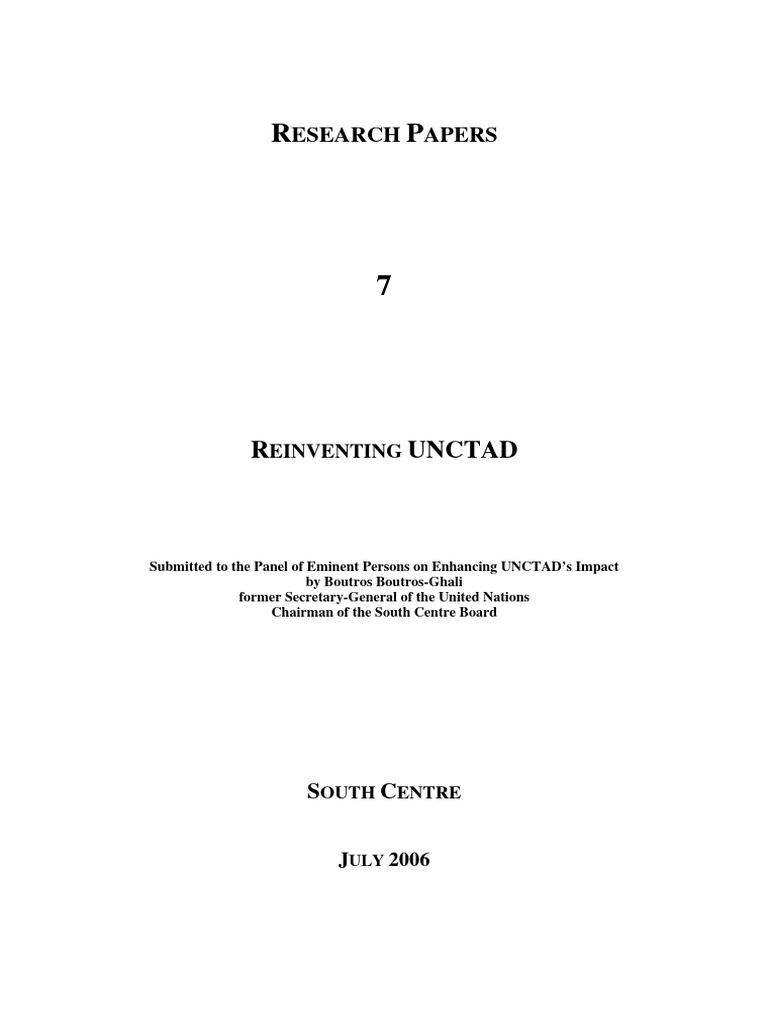 South Centre (2006) Reinventing UNICAD | PDF | United Nations ...