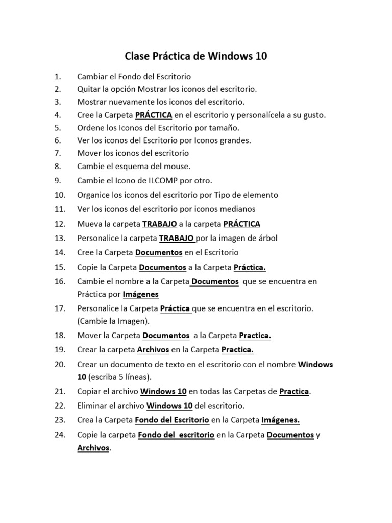 Clase Práctica de Windows 10 #1 | Descargar gratis PDF | Archivo de computadora | Windows 10