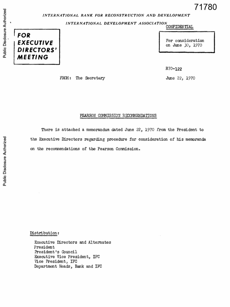 Pearson Commission Recommendation (1970) | PDF | Memorandum | World ...