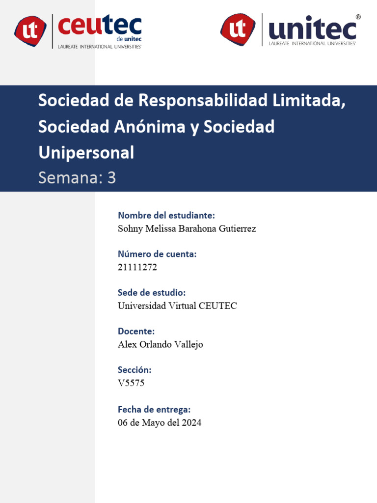Tarrea 3 - SRL, SA, SU | PDF | Business