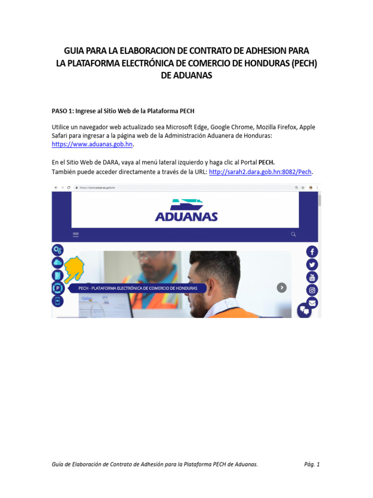 2020-09, DARA - Guia Elaboracion de Contrato Adhesion Aduanas | PDF | Contraseña | Sitios web