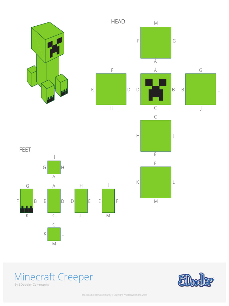 Minecraft Creeper Stencil | PDF | Minecraft