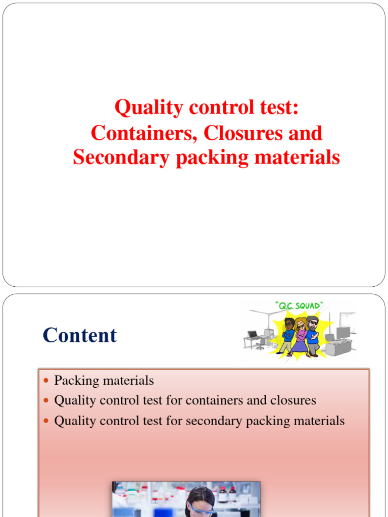 Lecture_Quality Control for Packaging Materials | Download Free PDF ...