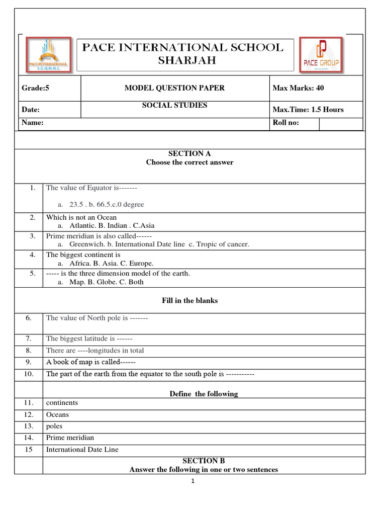 Model QN Paper SST PT1 | PDF Model QN Paper SST PT1 | PDF