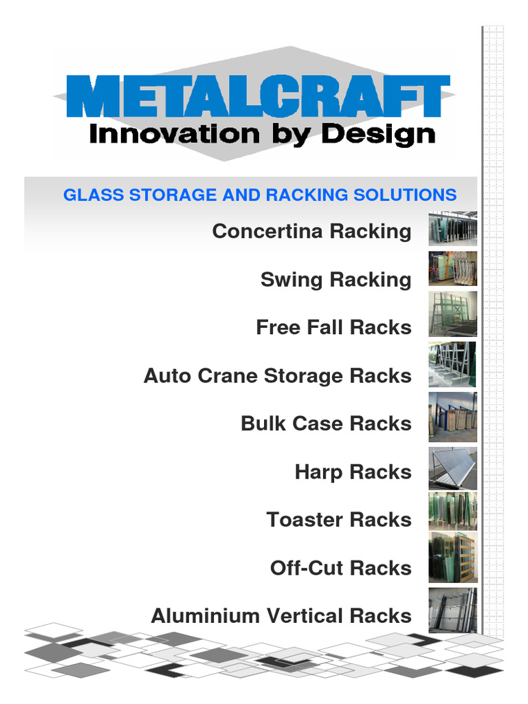 Glass Storage And Racking Systems Pdf Crane Machine