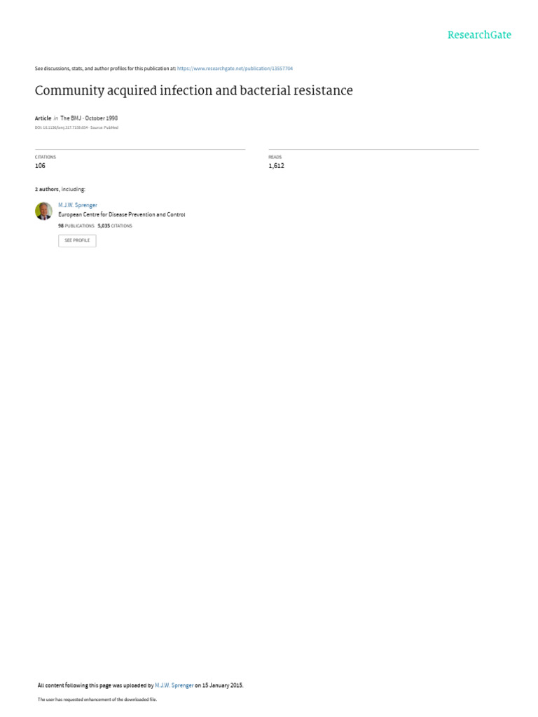 Community Acquired Infection and Bacterial Resista | PDF ...