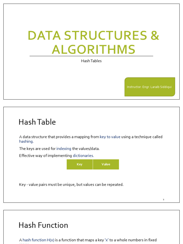 Lec 17 - Hash Tables 26122023 112800am | PDF | Applied Mathematics | Computer Programming