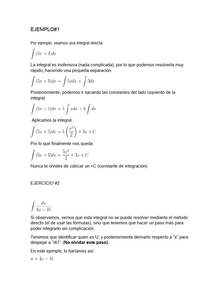 Guía Rápida de Integrales Básicas | PDF