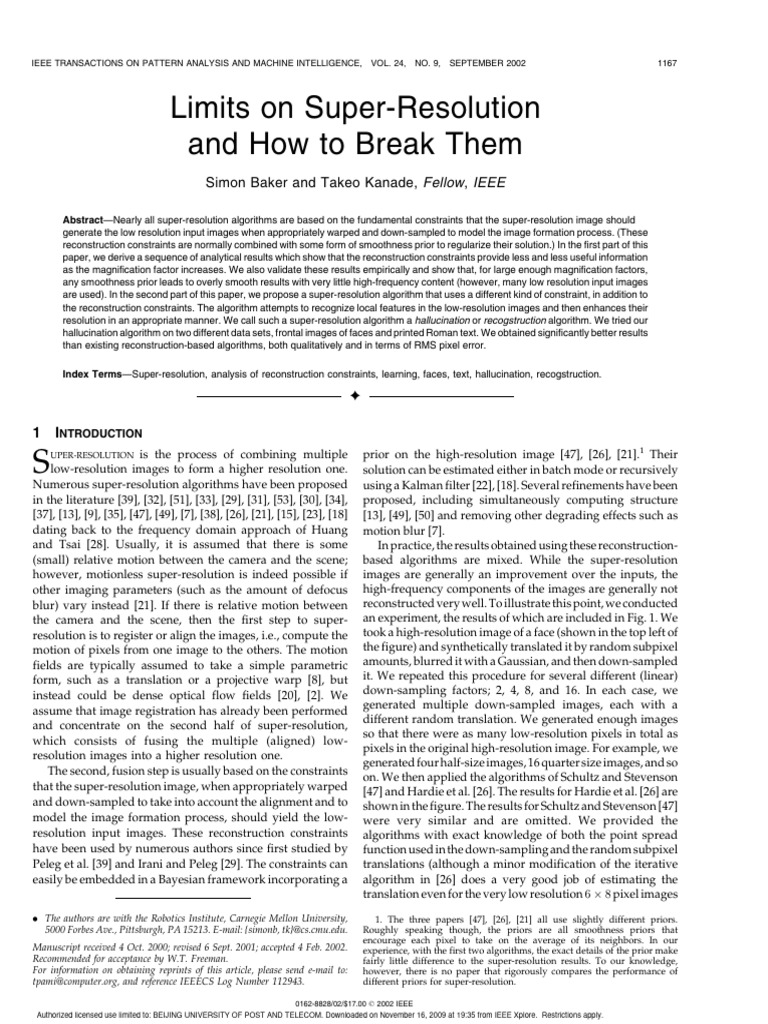 (1) Limits on Super Resolution and How to Break Them | Download Free ... (1) Limits on Super Resolution and How to Break Them | Download Free ...