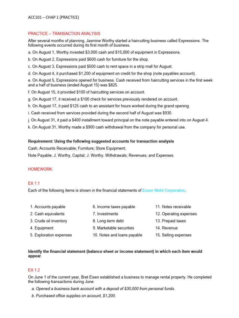 ACC101_Chap 1 | Download Free PDF | Expense | Fee