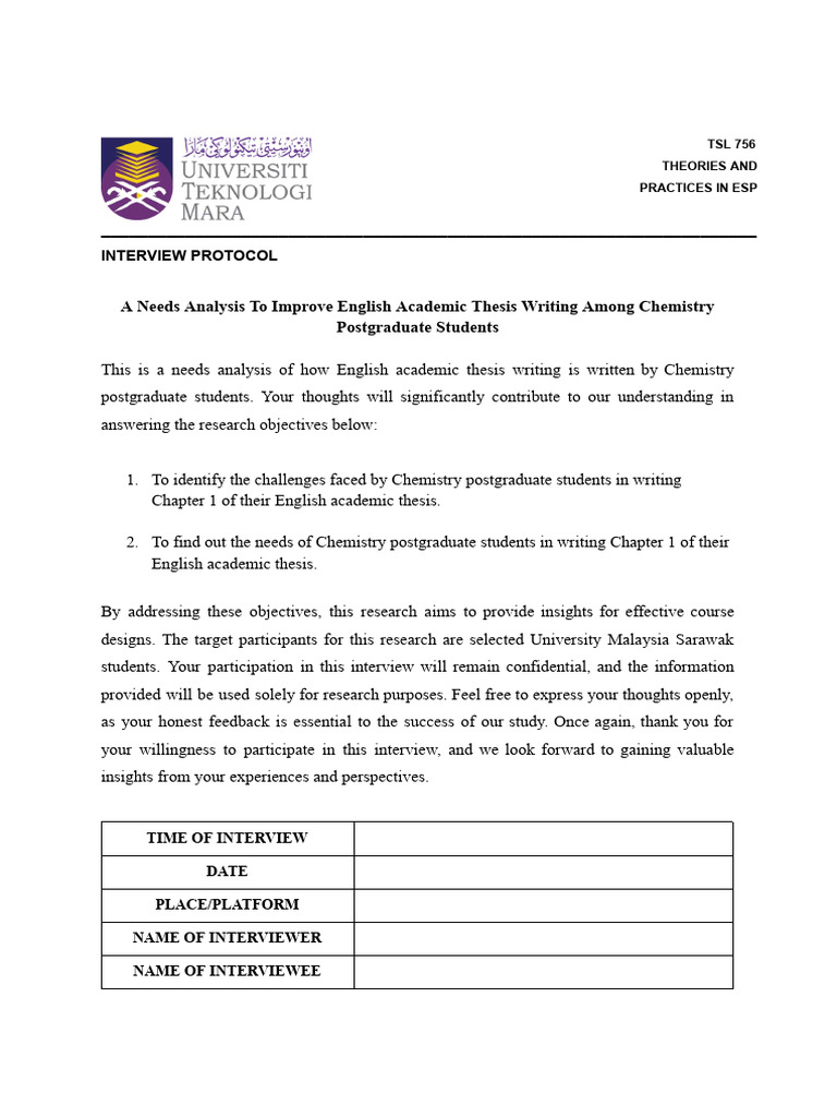 ESP Interview Questions | PDF | Thesis | Interview