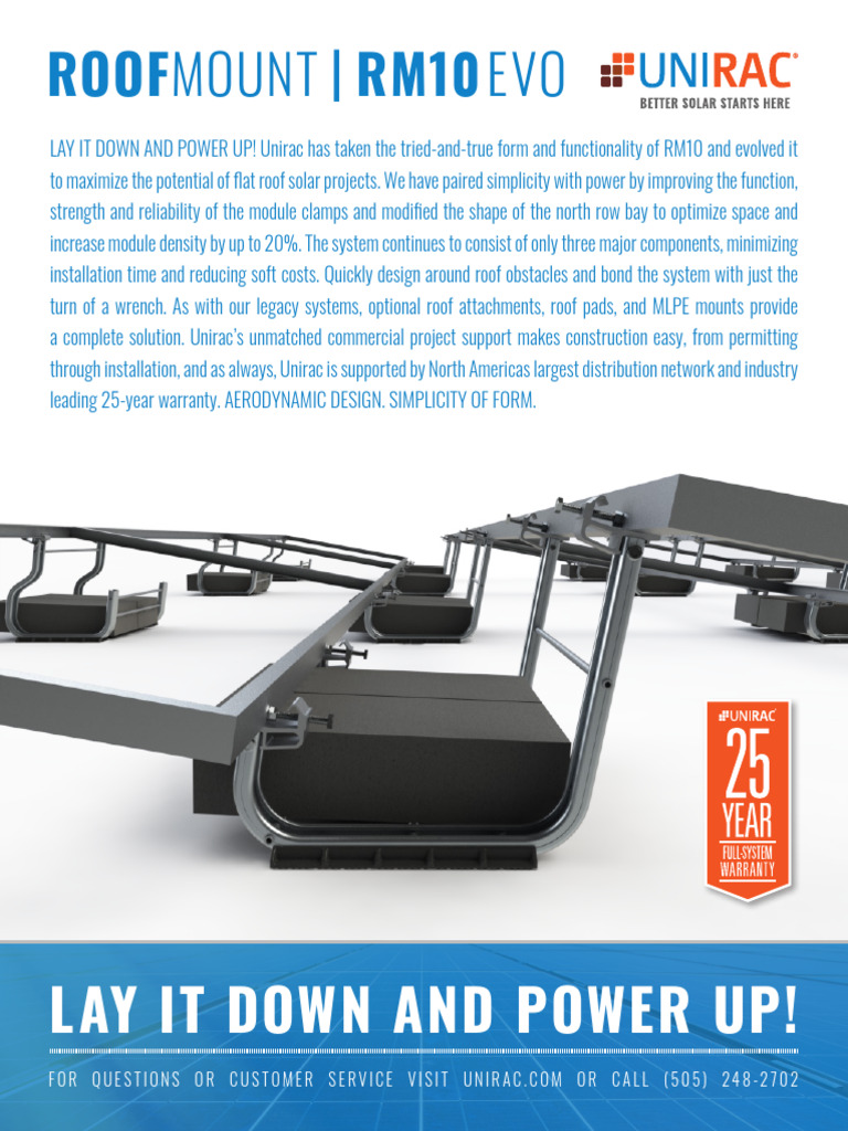 Unirac RM10 EVO: Installation & Specs | PDF | Computing