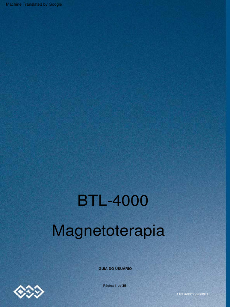BTL Magnetotherapy 4000 - User Manual | PDF | Magnetismo | Eletricidade