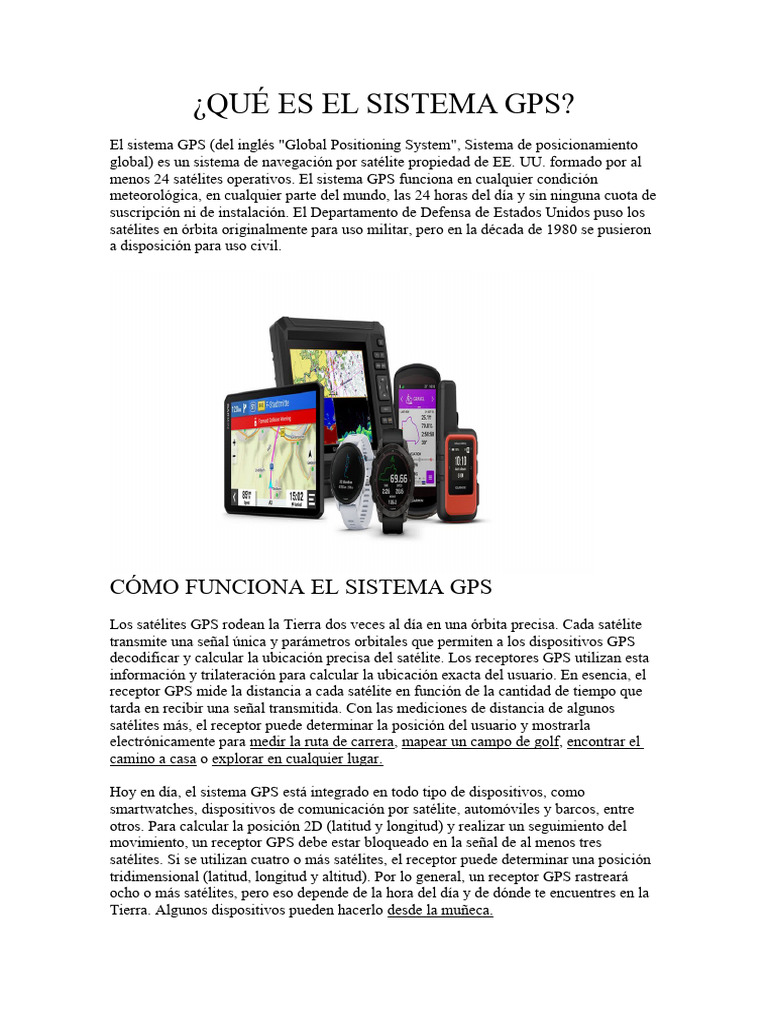 ¿Que Es El Sistema GPS? | PDF | Sistema de Posicionamiento Global