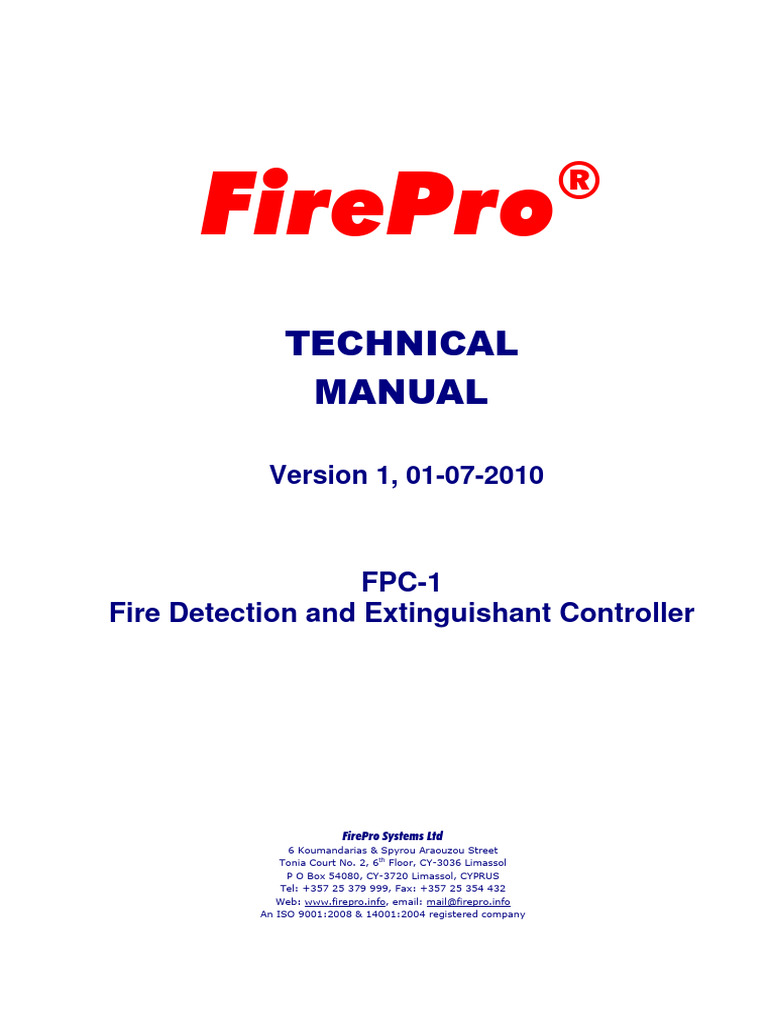 Firepro Technical Manual FPC 1 Fire Dete | PDF | Light Emitting Diode | Sensor
