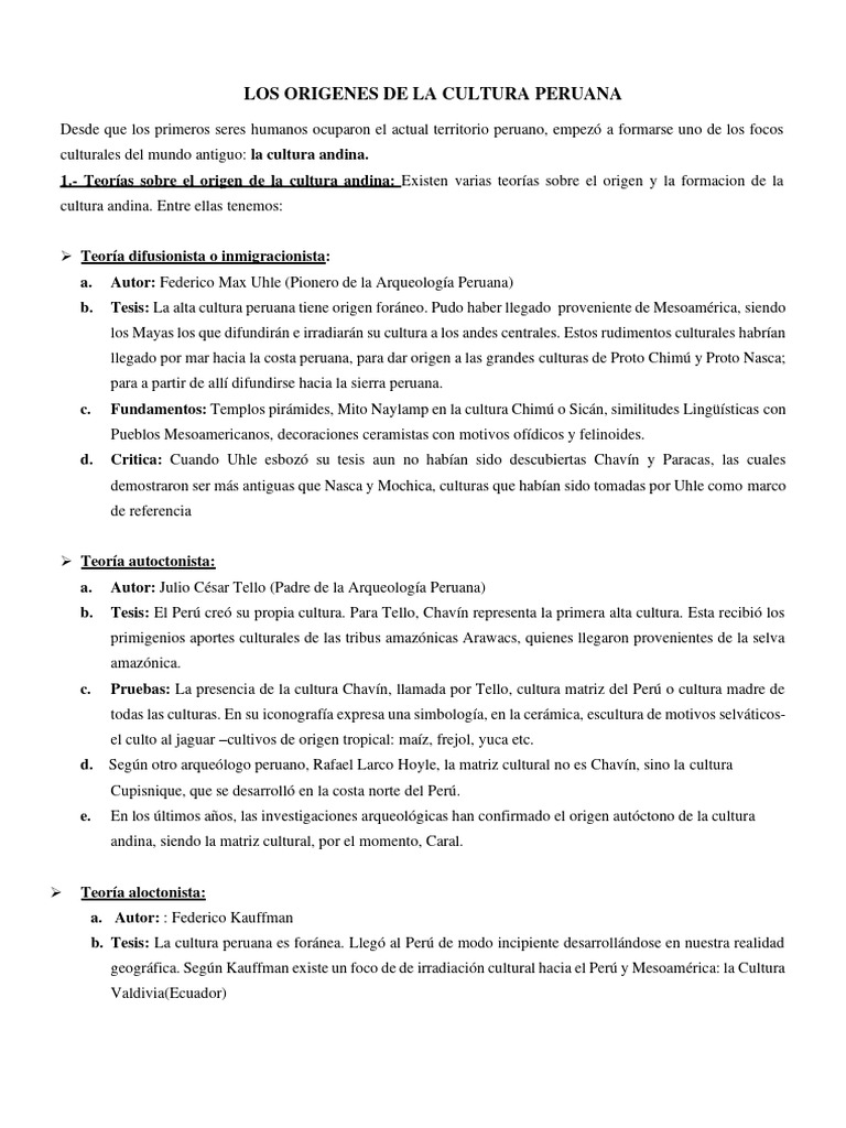 La Cultura Andina | PDF | Andes | Perú