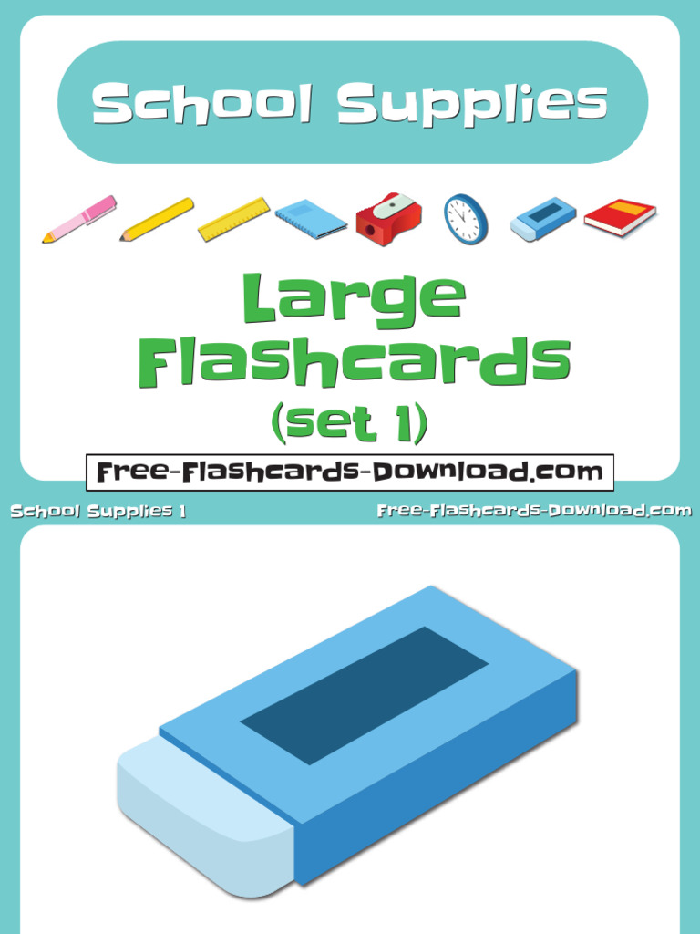 School Supplies Large Flashcards Set1 | PDF