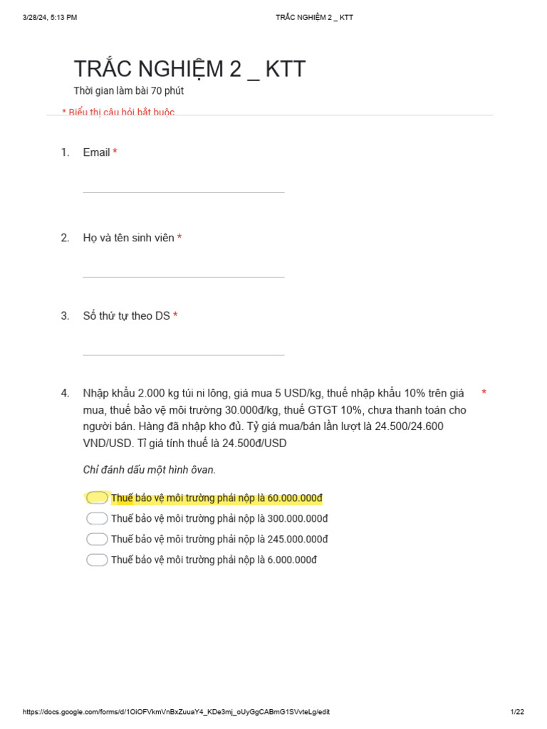 TRẮC NGHIỆM 2 _ KTT 08042024 | PDF