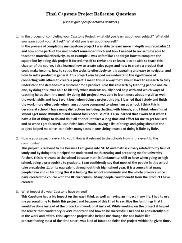 Capstone Final Reflection | PDF | Educational Technology | Education Theory