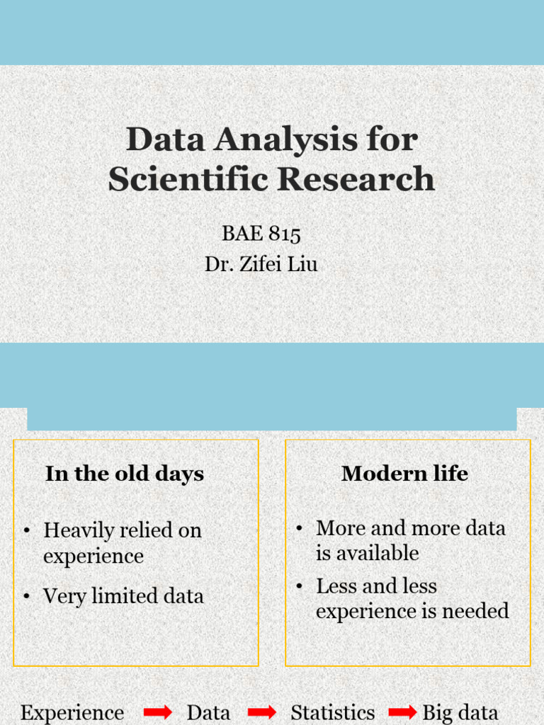 BAE815 - Liu - 06 - Data Analysis For Scientific Research | PDF | Data ...