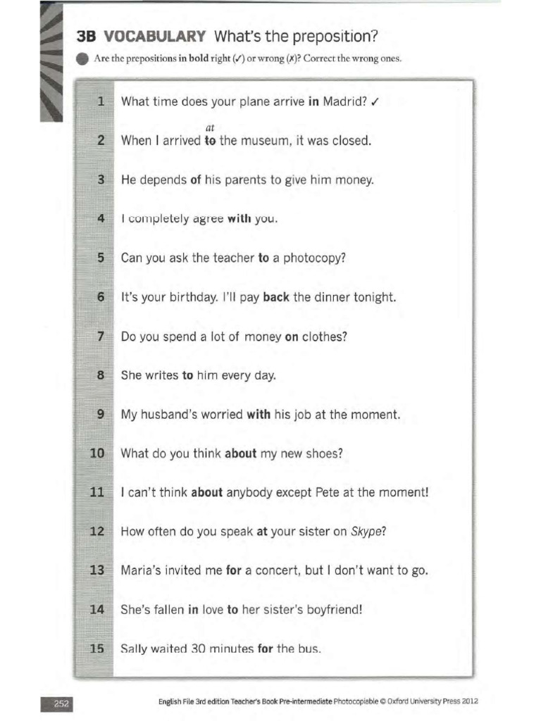 PREPOSITIONS 3B PRE | PDF