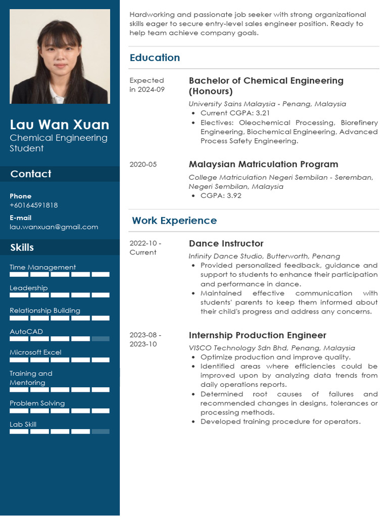 Wan Xuan Lau Resume | PDF