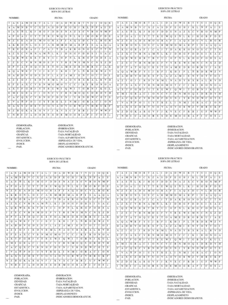 Sopa de Letras 3ros | PDF