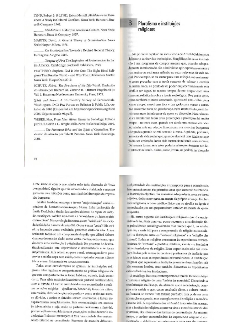 Pluralismo e Instituicoes - Peter Berger | PDF