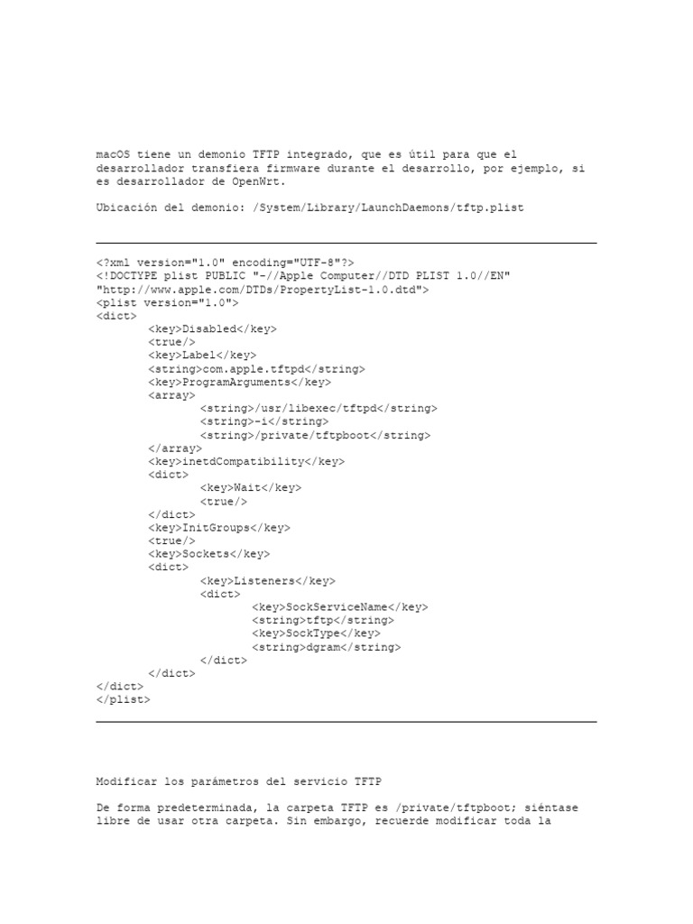 macOS TFTP integrado | Descargar gratis PDF | Transmisión de datos ...