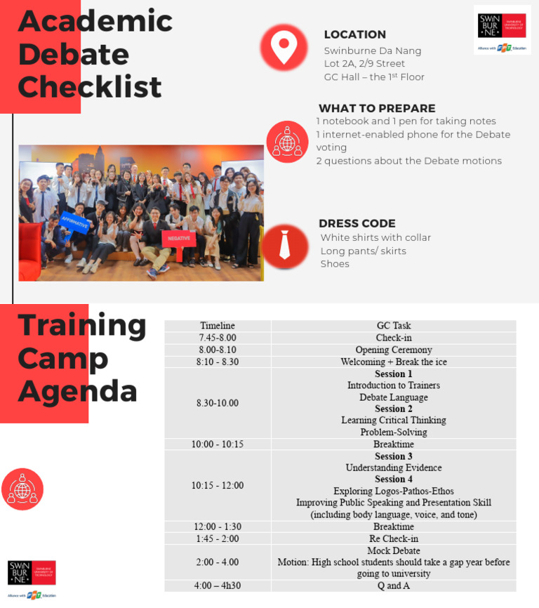 Academic Debate Training Camp Agenda | PDF