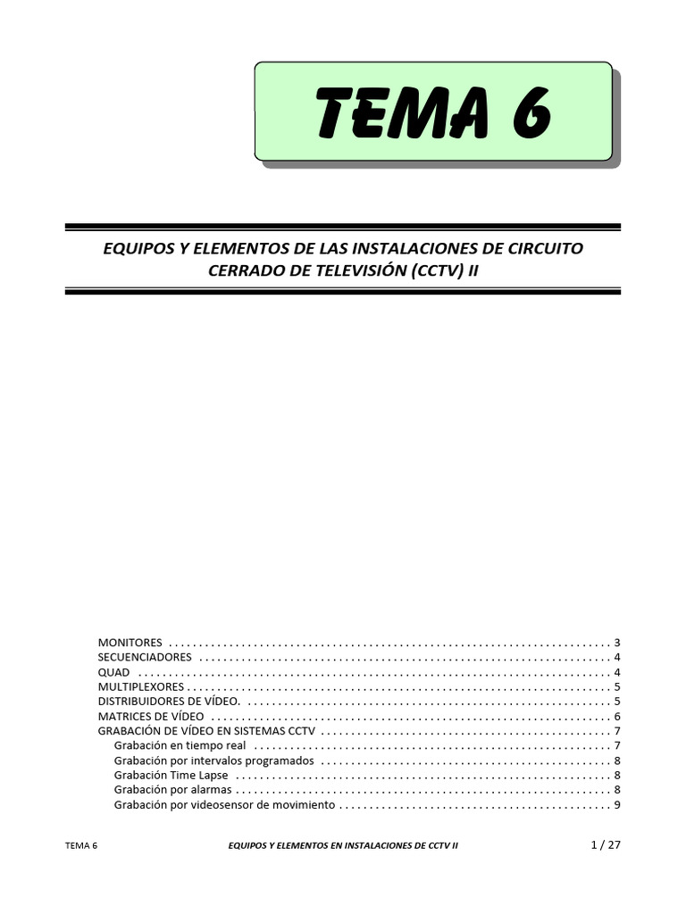 Tema 06 cctv | Descargar gratis PDF | Compresión de datos | Códec