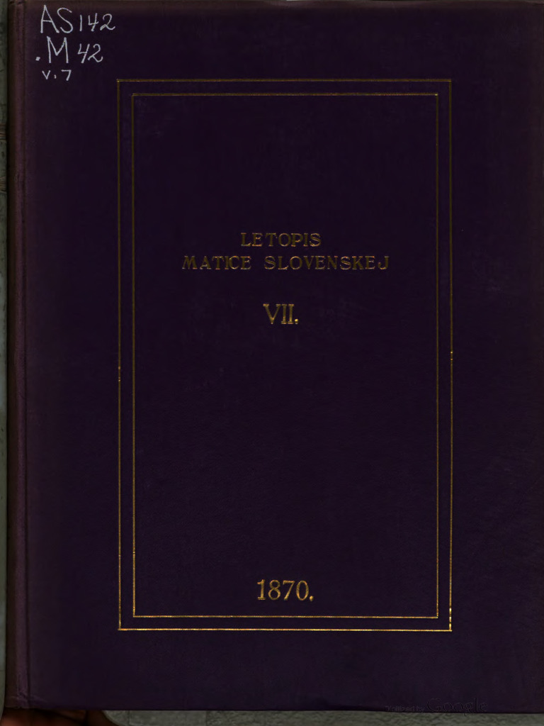 Letopis Matice Slovenskej VII | PDF