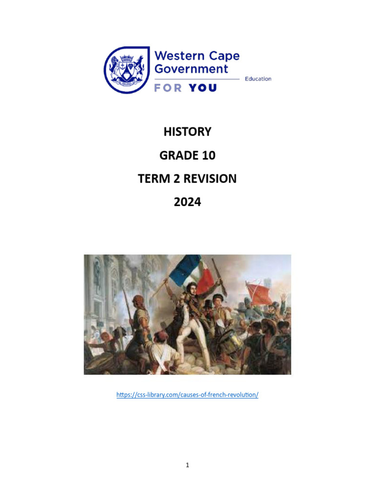 Term 2 - Revision Grade 10 History | PDF | Age Of Enlightenment | Taxes