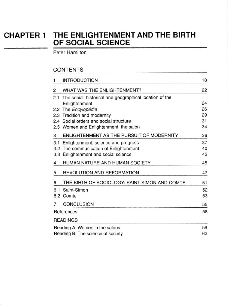 Chapter 1 The Enlightenment and The Birth of Social Science | PDF | Age ...