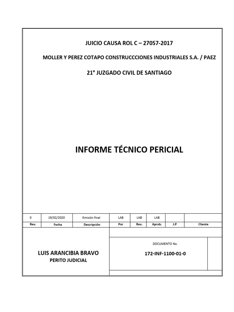 Informe Pericial de Ingeniería Civil | PDF | Ingeniero civil | Ingeniería