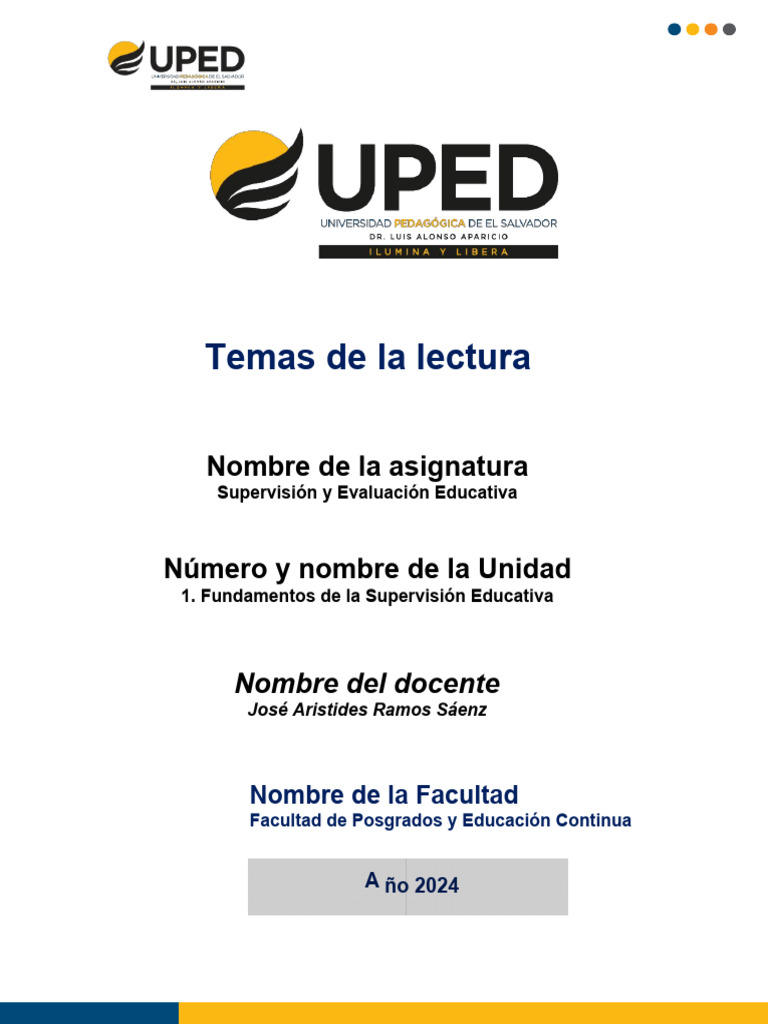 Lectura de La Semana 1 - Unidad 1 - 2024 | PDF | Educación de la ...