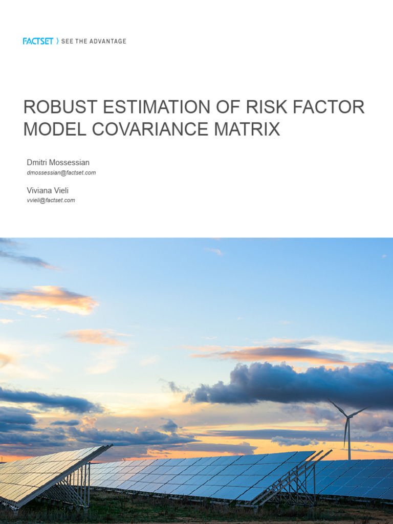 Robust Estimation Of Risk Factor Model Covariance Matrix Download
