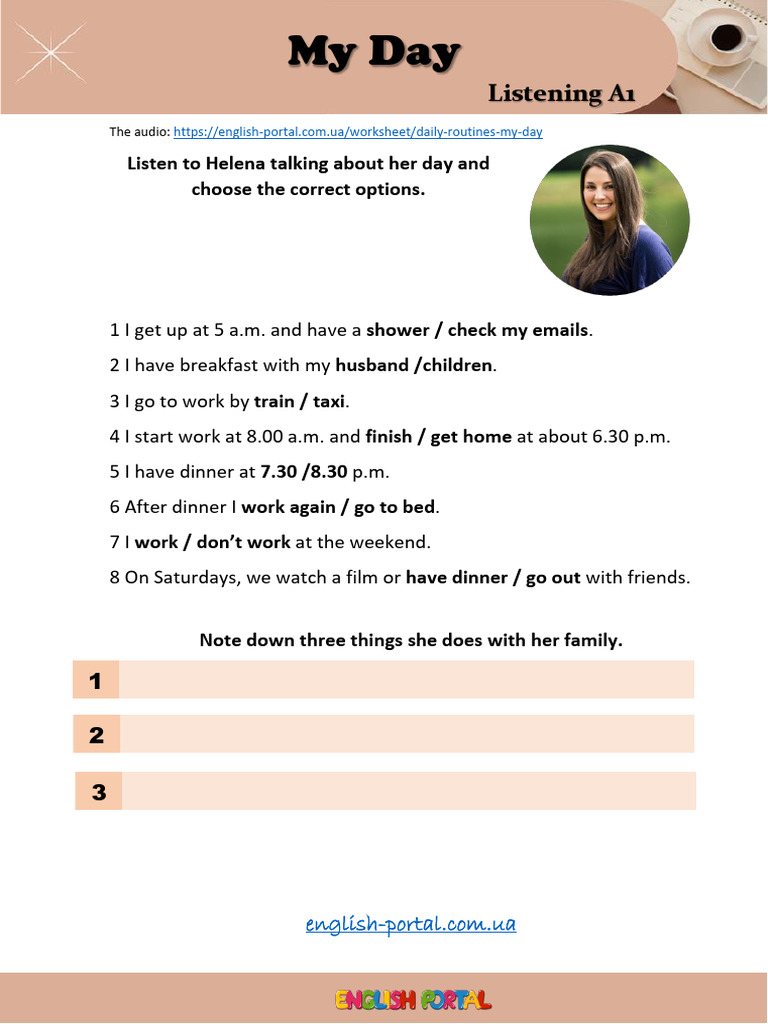 Daily Routines My Day | PDF