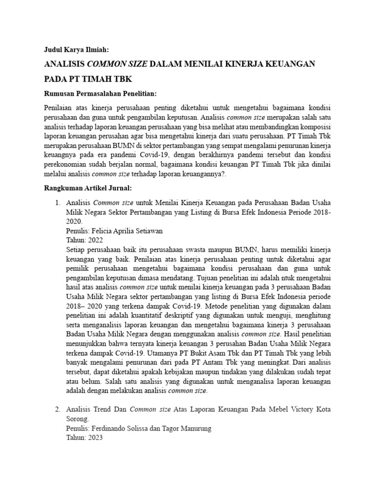 Tugas Karil 1 File Artikel Karya Ilmiah Siska Silaban | PDF | Bisnis