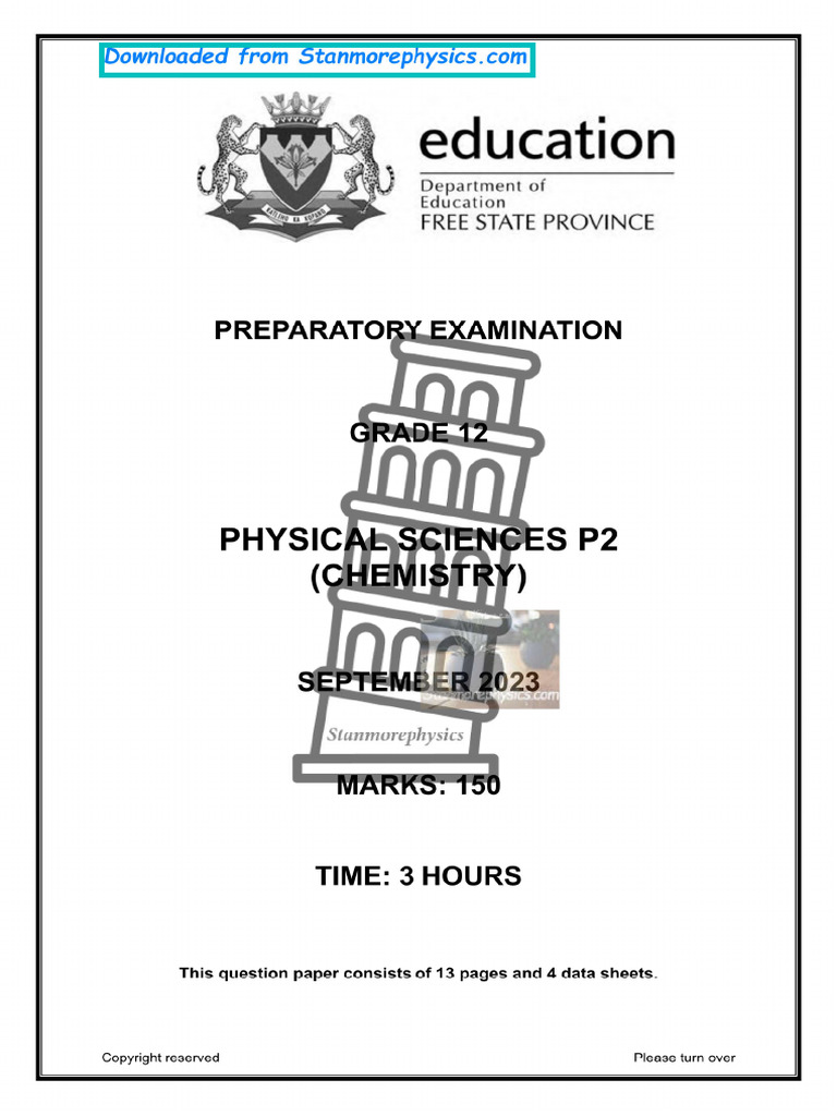 FS Physical Sciences Grade 12 Trial Exam 2023 P2 and Memo | PDF