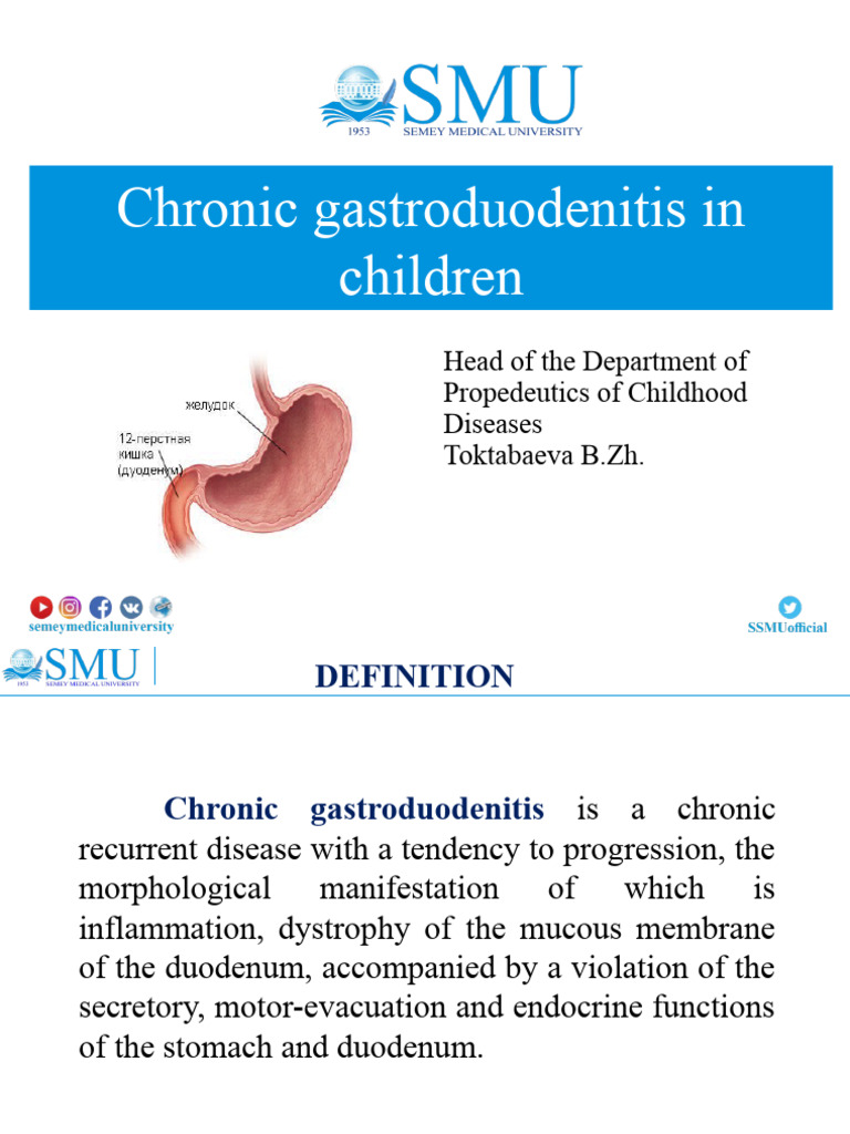 Chronic Gastroduodenitis in Children | PDF | Stomach | Mucus