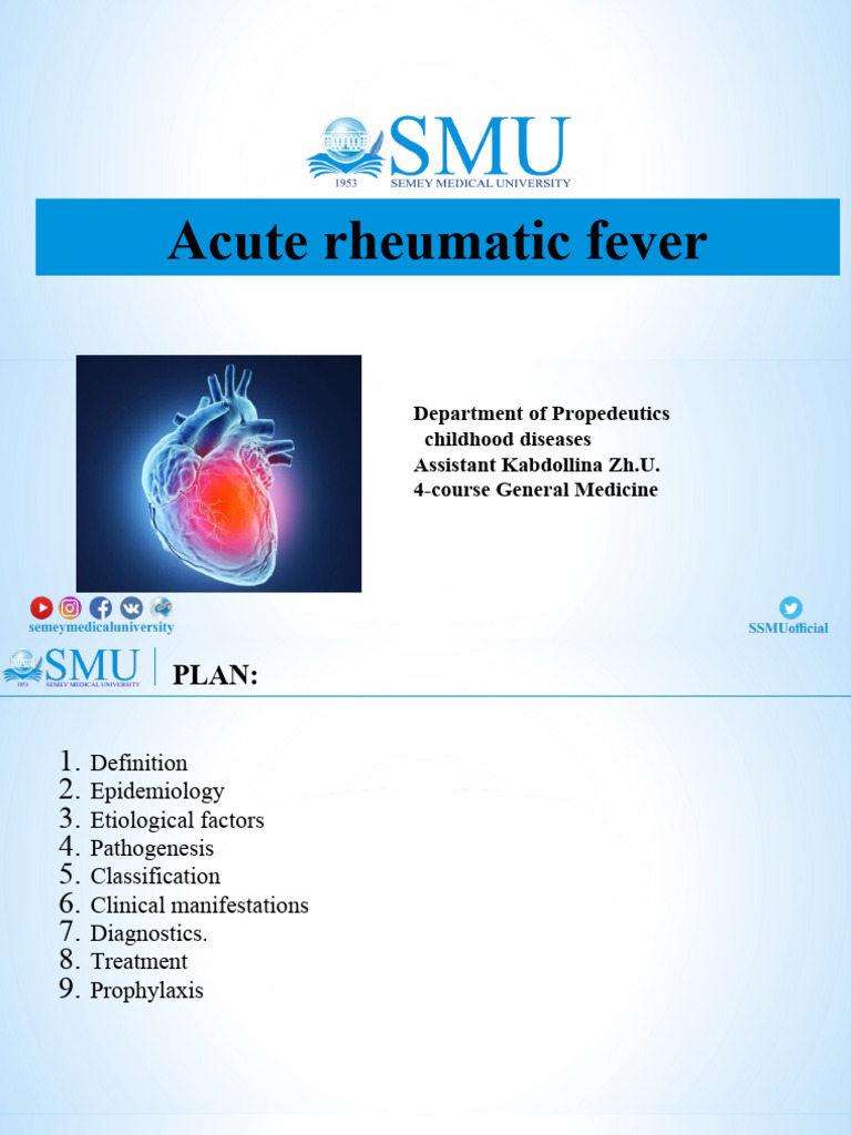 Acute Rheumatic Fever, PPT | PDF | Clinical Medicine | Medical Specialties