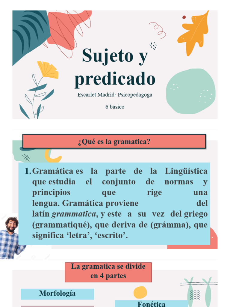 Gramática: Sujeto y Predicado | PDF | Asunto (gramática) | Predicado ...