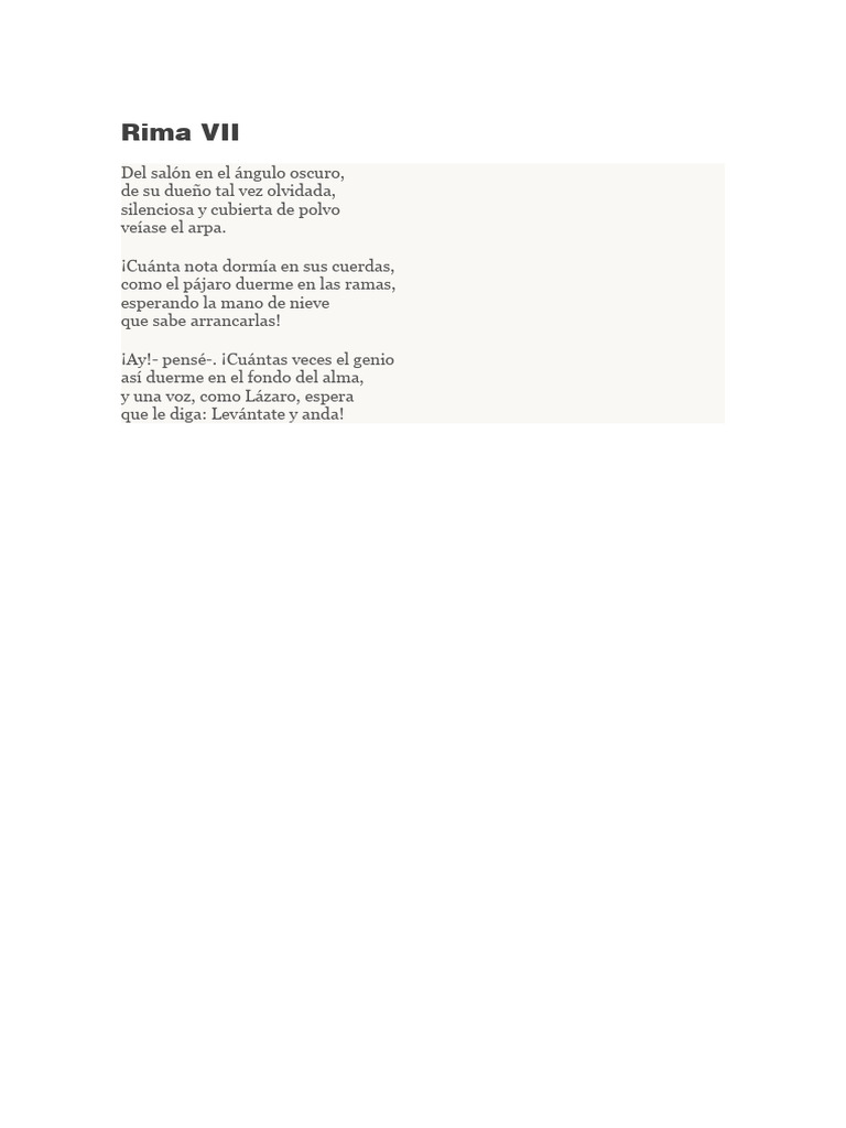 Rima VII de Adolfo Bécquer | PDF