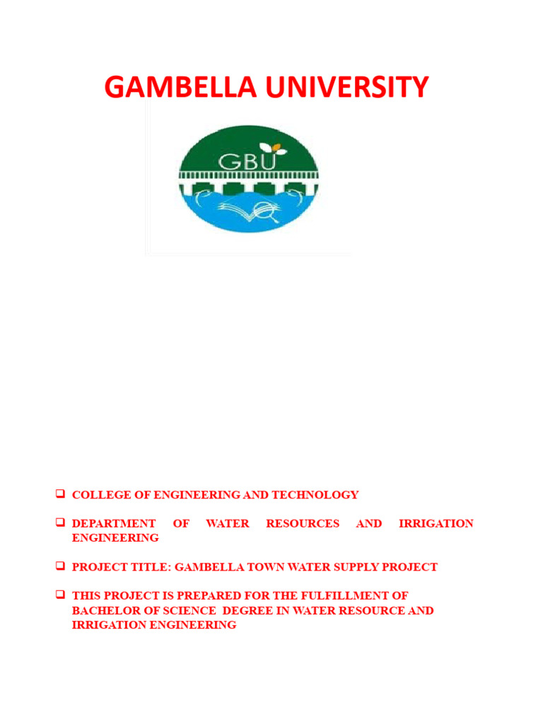 Gambella University | PDF | Water | Pump